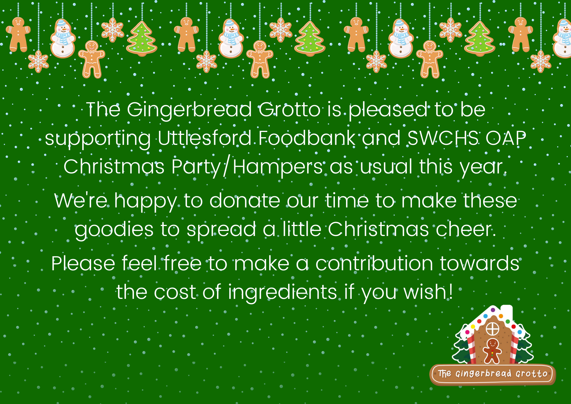 We're supporting the SWCHS OAP Christmas Party and Uttlesford Foodbank ...